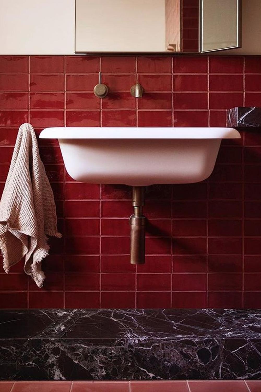 23 Burgundy Tile Bathroom Inspirations You’ll Love