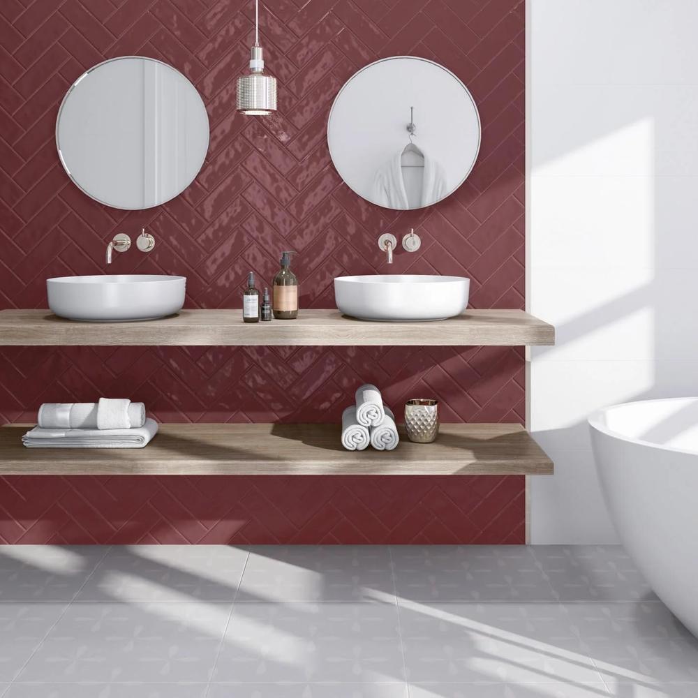 23 Burgundy Tile Bathroom Inspirations You’ll Love