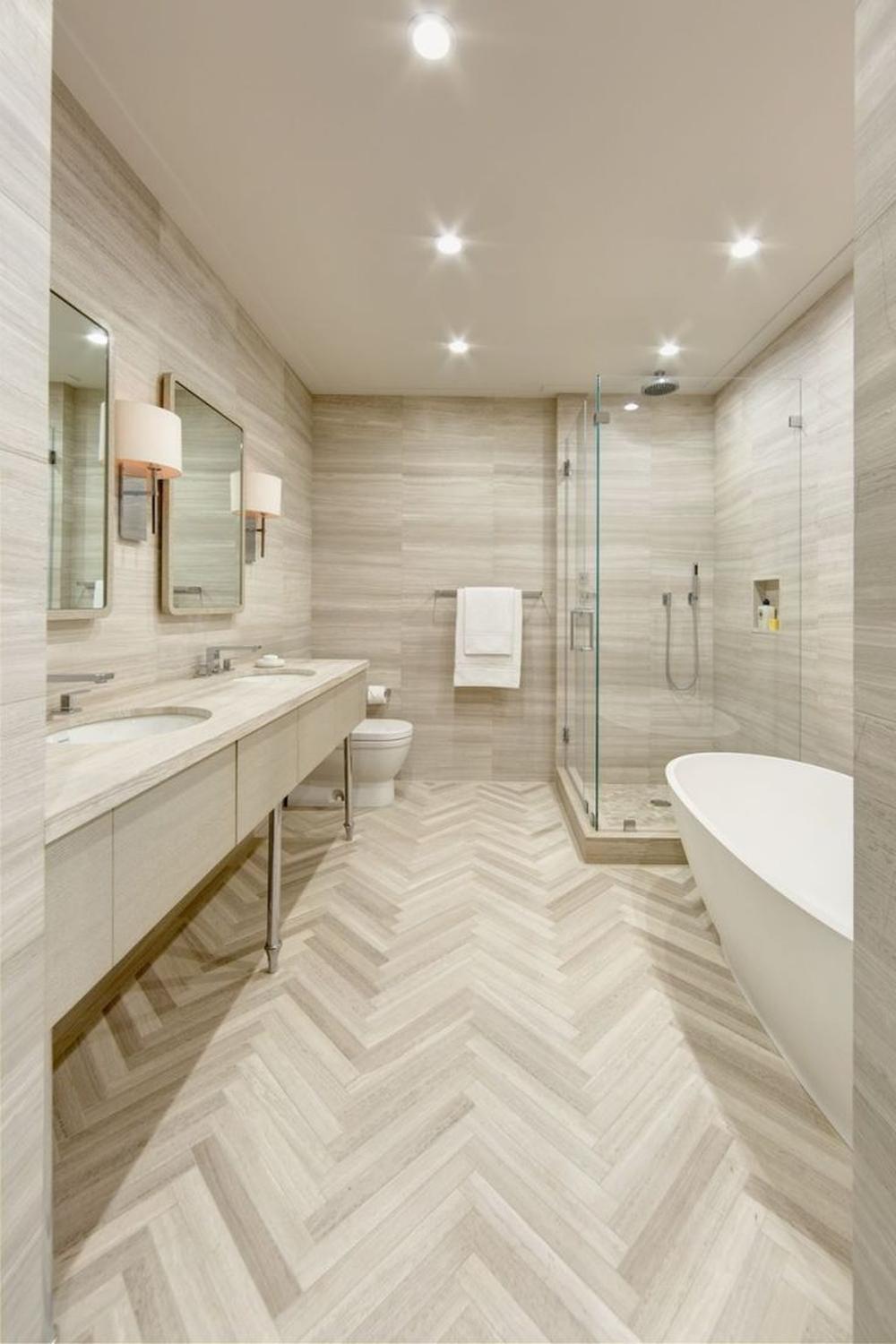 21 Ideas for a Chevron Tile Bathroom Makeover