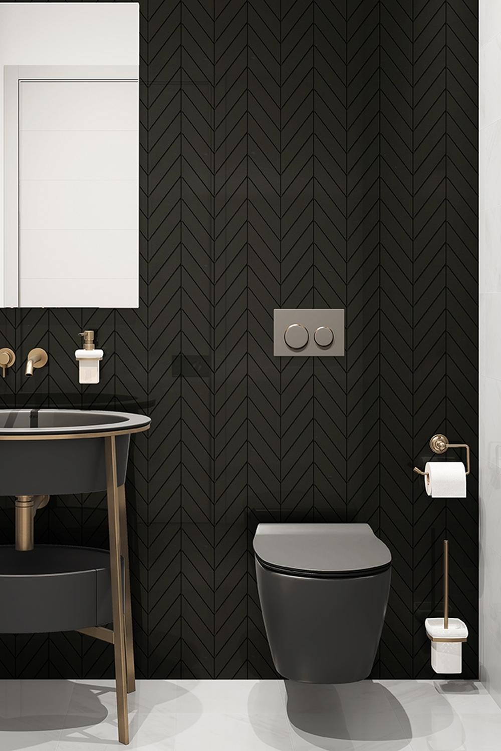 21 Ideas for a Chevron Tile Bathroom Makeover