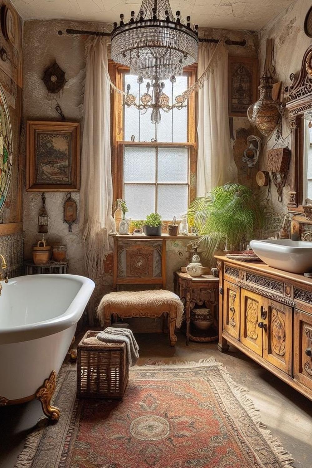 23 Inspiring Ways to Design an Eclectic Rustic Brown Bathroom for a ...