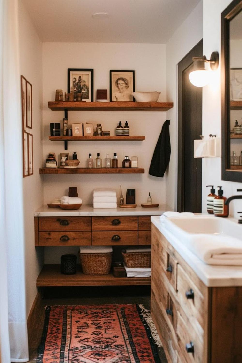 23 Ideas para un Baño Rústico Ecléctico en Tonos Marrones que Te Encantarán