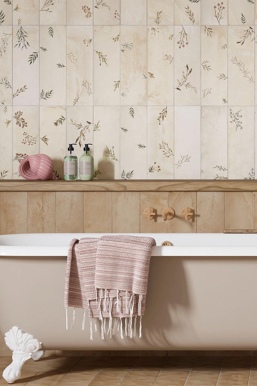 22 Floral Tile Bathroom Ideas to Brighten Your Space