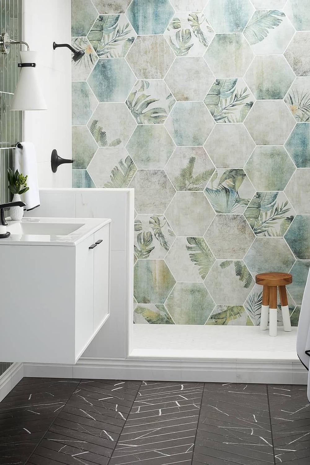 22 Floral Tile Bathroom Ideas to Brighten Your Space