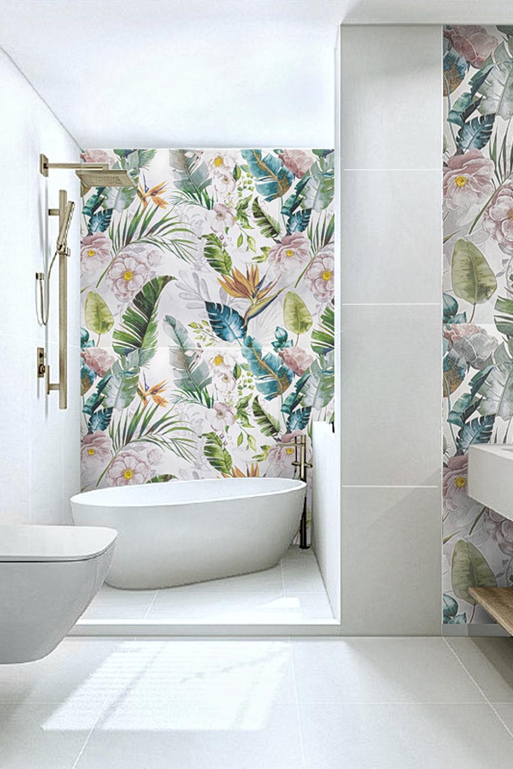 22 Floral Tile Bathroom Ideas to Brighten Your Space